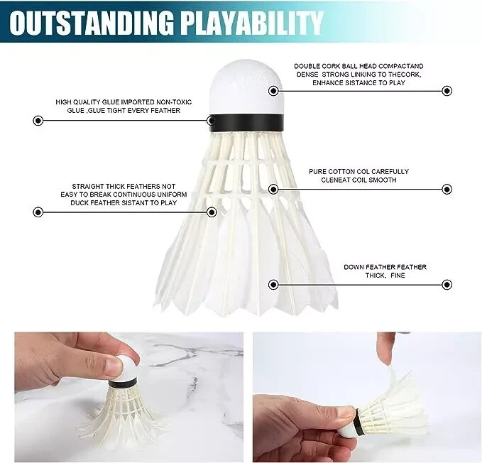Badminton Shuttle 12 PACK Nylon Fast & Durable Shuttlecock Ball -White ...