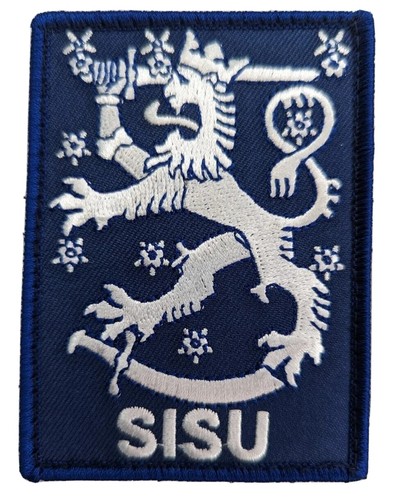 Finnish Coat of Arms Sisu Morale Style Patch Blue And White 3.5 x 2.5 ...