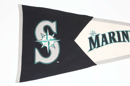 Vintage 2002 Seattle Mariners Black/Gray w/Logo Large Felt 40 x 17" MLB ...