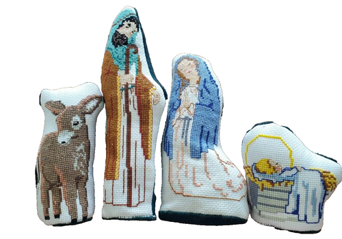 Christmas Nativity Figures Cross Stitch Holy family Weighted VTG | eBay