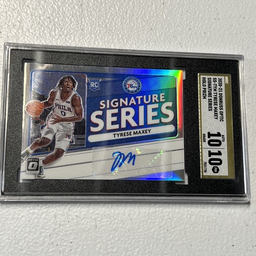 SGC 10 Gold Label 2020 Donruss Optic Tyrese Maxey Signature Series ...