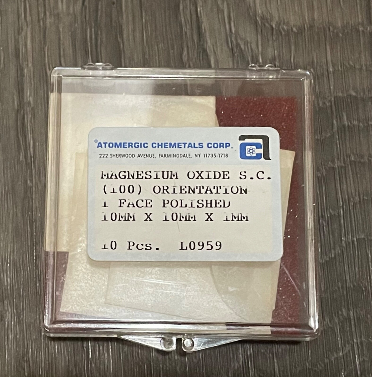 Atomergic Chemetals Corp Magnesium Oxide Single Crystal (100 ...