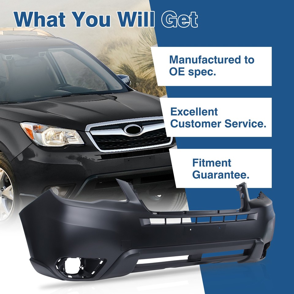 Primed Front Bumper Cover For 2014 2015 2016 Subaru Forester with Fog ...