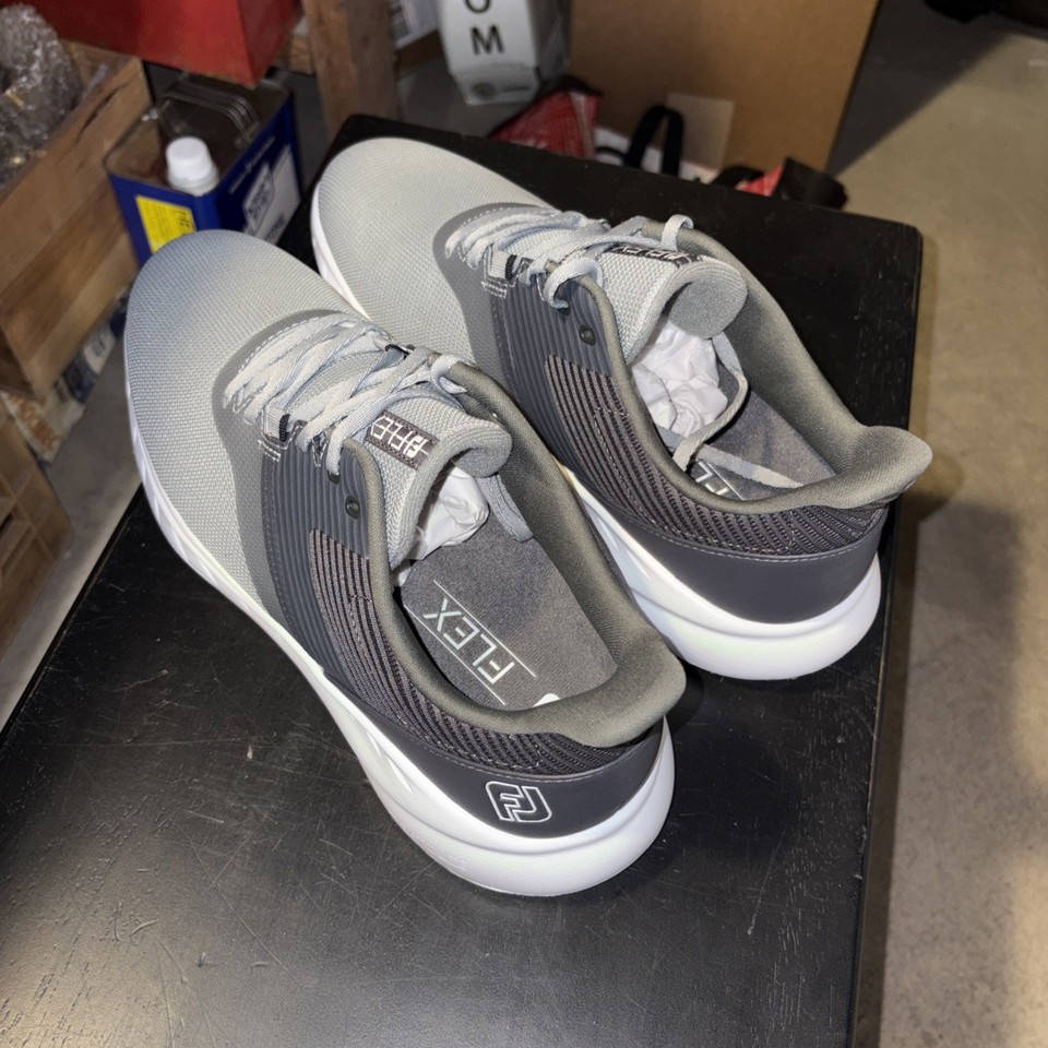Foot Joy FJ Men's Flex Golf Shoes size 11.5 Gray 56288 FootJoy New w/o ...