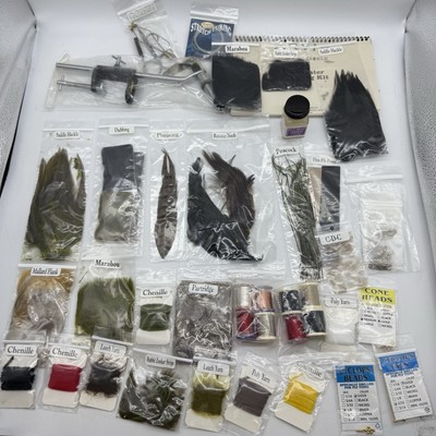 Orvis Fly-Tying Kit Fly Fishing Feathers Fur Materials Tools Line ...