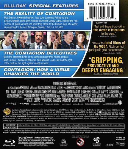 Contagion (Rpkg/BD) (Blu-ray) Marion Cotillard Matt Damon Laurence Fishburne | eBay