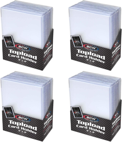 Trading Card Sleeves Hard Plastic Clear Case Holder 100 Baseball Cards ...