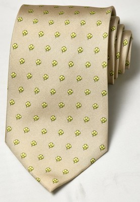 NEW Chopard Light Khaki / Floral Mans Silk Tie 100% Authentic Italy ...