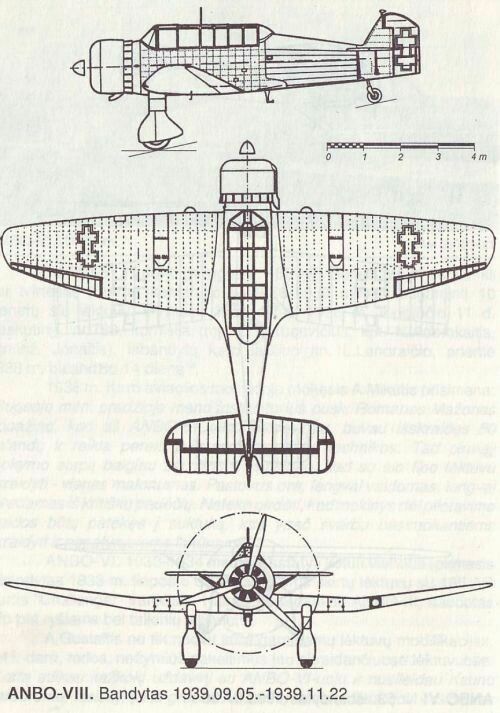 ANBO VIII Airplane Desk Wood Model Big New WW2 Monoplane Bomber ...