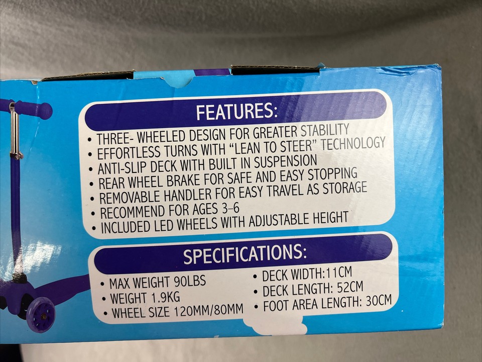 Rugged Racers Deluxe Mini Scooter Includes LED Wheels Ages 3+ Max 90 ...