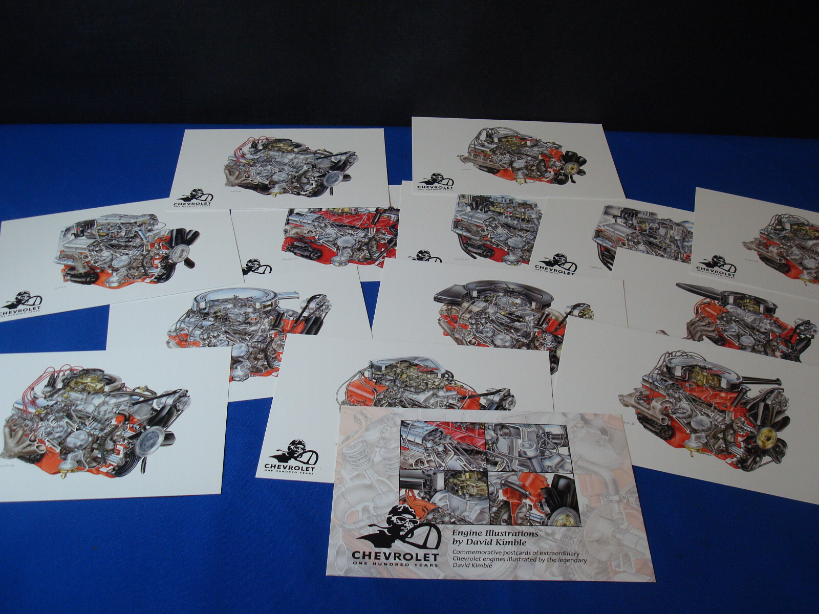 Set of 13 Chevrolet Engines Postcard by David Kimble One Hundred Years ...