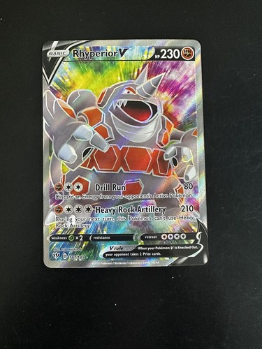 Pokémon TCG Rhyperior V Darkness Ablaze 181/189 Holo Full Art | eBay
