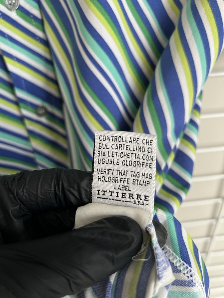 Dolce Gabbana Jeans Twill Striped Button Shirt Mens Size S Collared ...