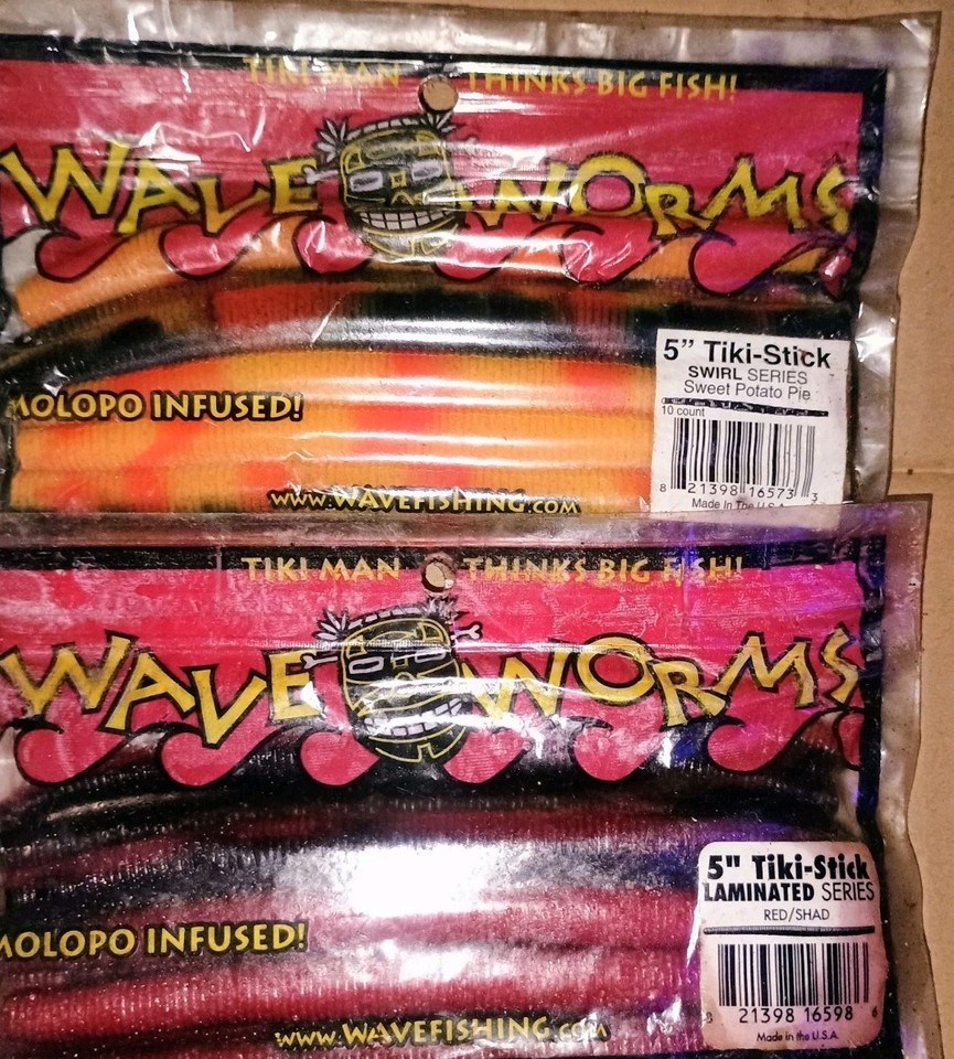 Zoom Lot Of 30 Bass Fishing Worms Crawfish Tubes Zoom Culprit Wave FLW ...