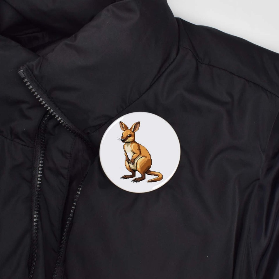 'Pixel Style Wallaby' Button Pin Badges (BB060515) | eBay