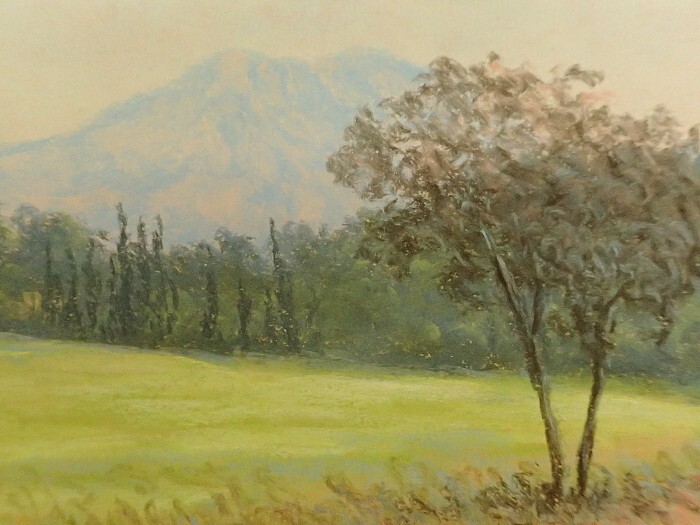 Rodolphe Planquette Signed Pastel on paper Painting Framed Mountain ...