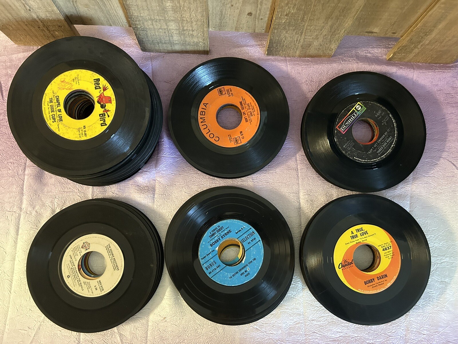 Vintage Vinyl 45s Lot Of 100 Jukebox Singles Used Mixed Genres Varied ...