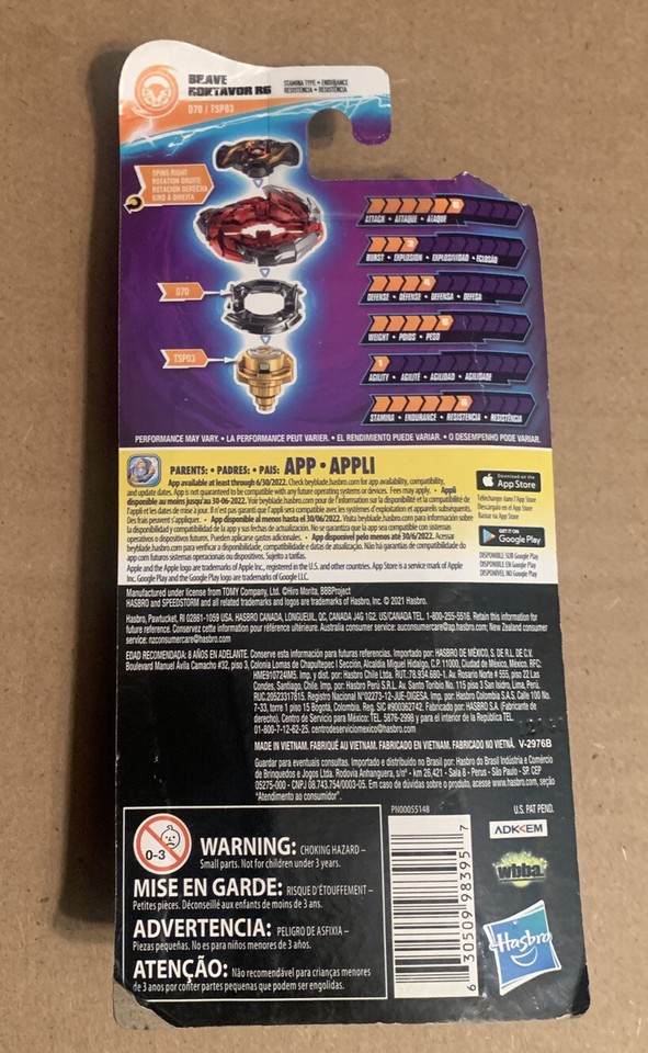 Beyblade Burst Surge Speedstorm Brave Roktavor R6 Top Single Pack ...