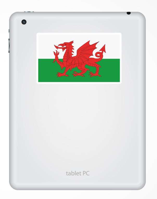2 x 10cm Wales Welsh Flag Vinyl Sticker iPad Laptop Car Travel Luggage ...
