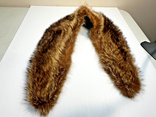 Vintage Brown Fluffy Genuine Real Fur Stole Wrap Neck Scarf Warmer | eBay