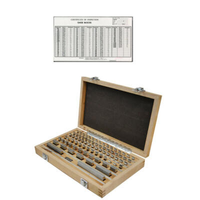 RECTANGULAR GAGE BLOCK SET 81 PC 0.050-4" GRADE 3 W/ CERTIFICATE OF ...