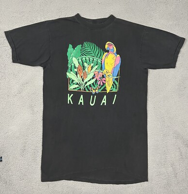 Vintage Poly Tees Kauai Men's Faded Black T-Shirt Size XL Tall | eBay