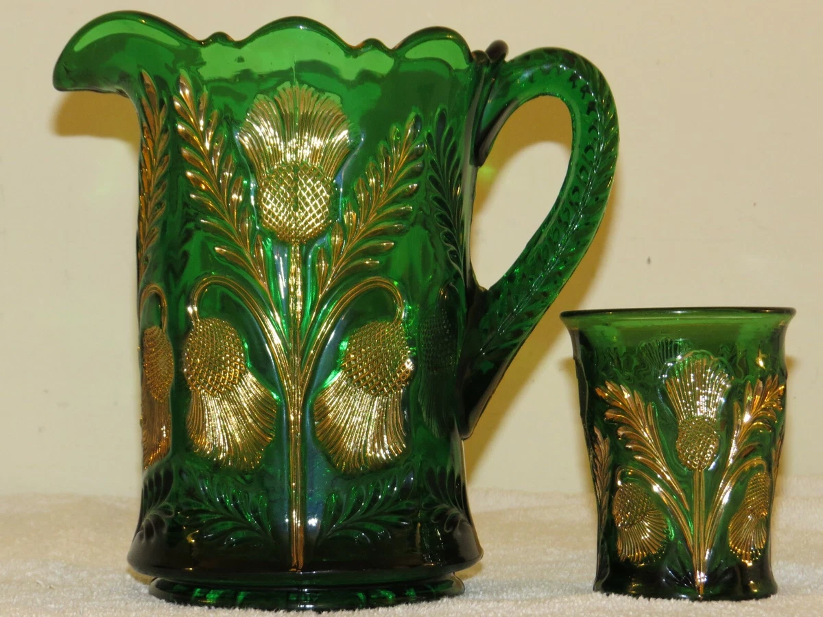 Thistle Pattern Glass Pitcher