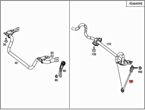 Genuine MERCEDES A205 C205 C238 S205 Front left Torsion bar linkage ...