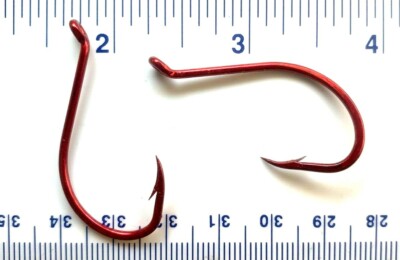 50 VMC 9299TR 9299 Faultless Red Octopus Live Bait Fish Fishing Hooks ...