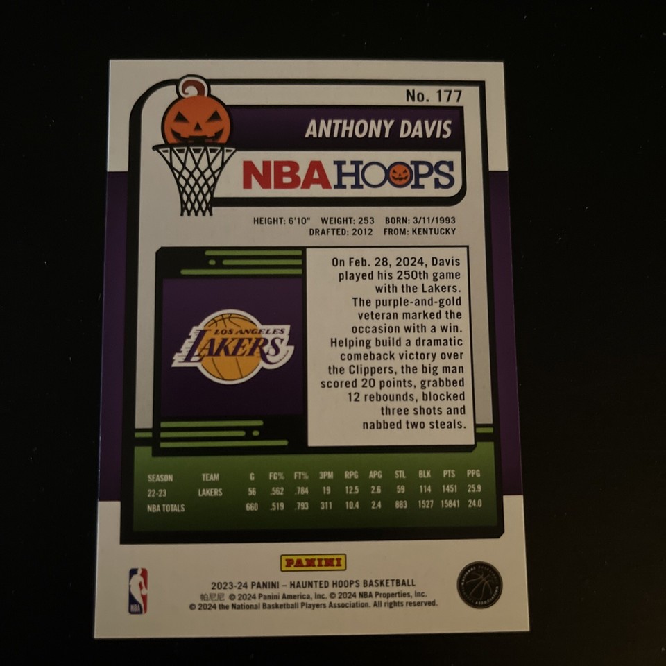 NEW 2024 Panini NBA Haunted Hoops Halloween Anthony Davis | eBay