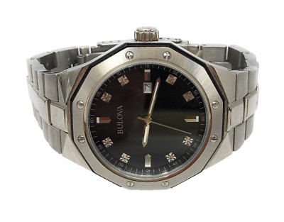 Bulova Men's Watch 98D103 Marine Star Diamond Accent S. Steel Bracelet ...