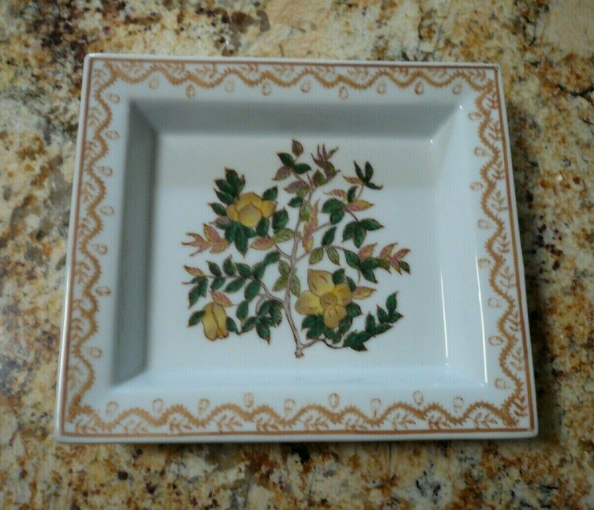 Asiatides Tozai Home Rectangular Hand Painted Tray Dish Wild Yellow ...