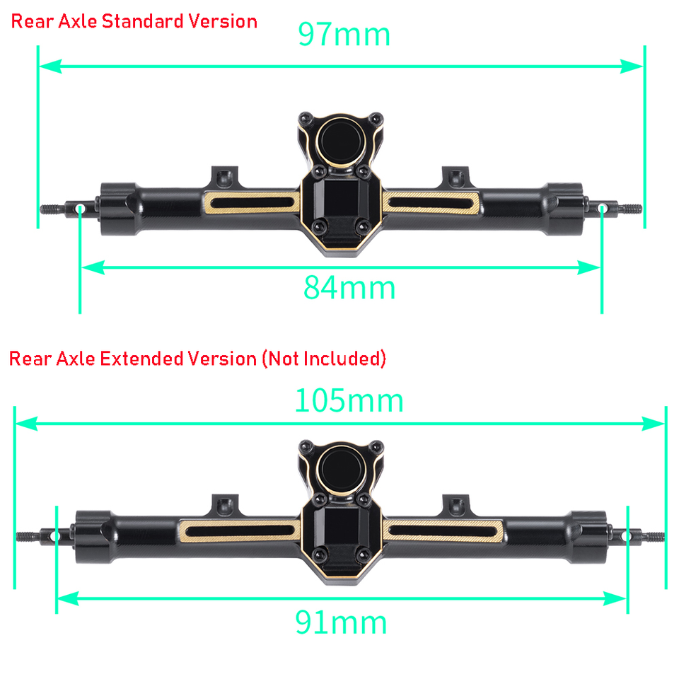 FLYXM Standard Brass Front & Rear Axles Kit For 1/24 Axial SCX24 RC ...