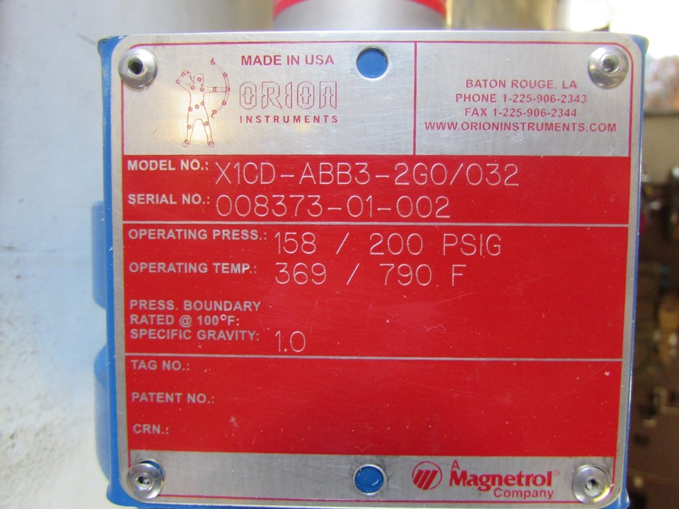 ORION INSTRUMENTS MAGNETROL LEVEL INDICATOR # X1CD-ABB3-2G0/032 NEW | eBay