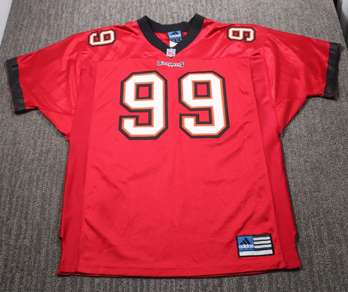 VTG Adidas #99 Warren Sapp Tampa Bay Buccaneers NFL Red Jersey Men's ...