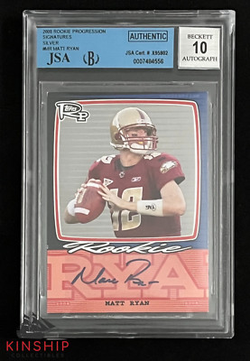 Matt Ryan signed 2008 Topps Rookie Progression Trading Card JSA BAS ...