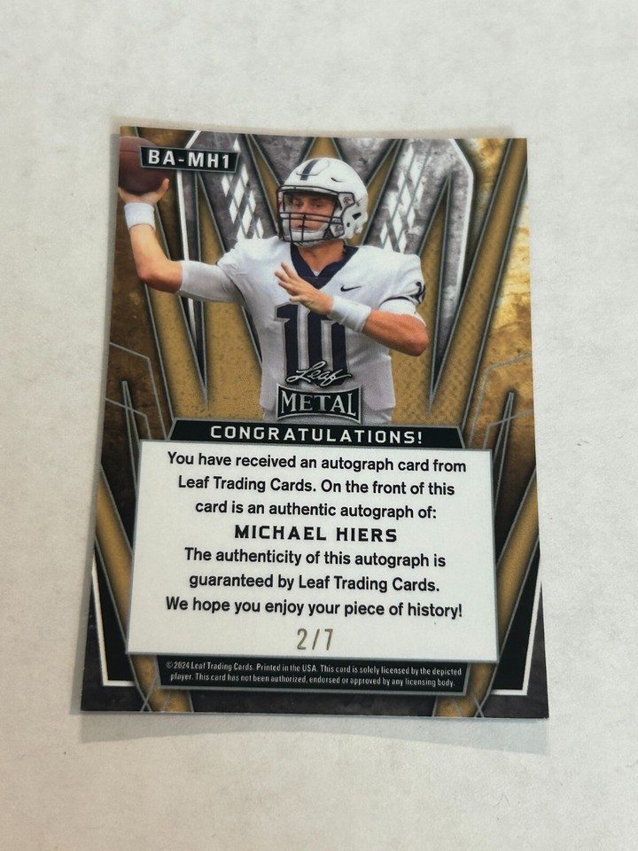 2024 LEAF METAL MICHAEL HIERS 2/7 PINK ROOKIE AUTO SSP SAMFORD A4 | eBay