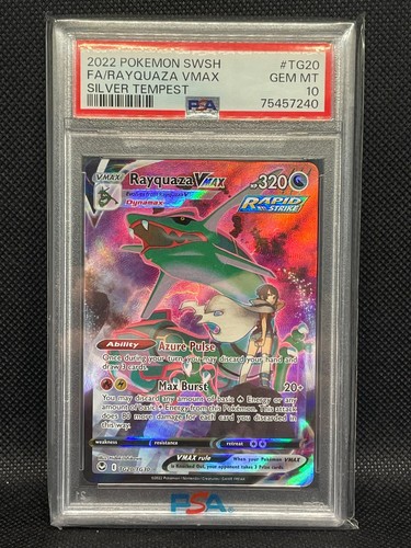 2022 Pokémon Rayquaza Vmax Silver Tempest Full Art PSA 10 GEM MT TG20 ...