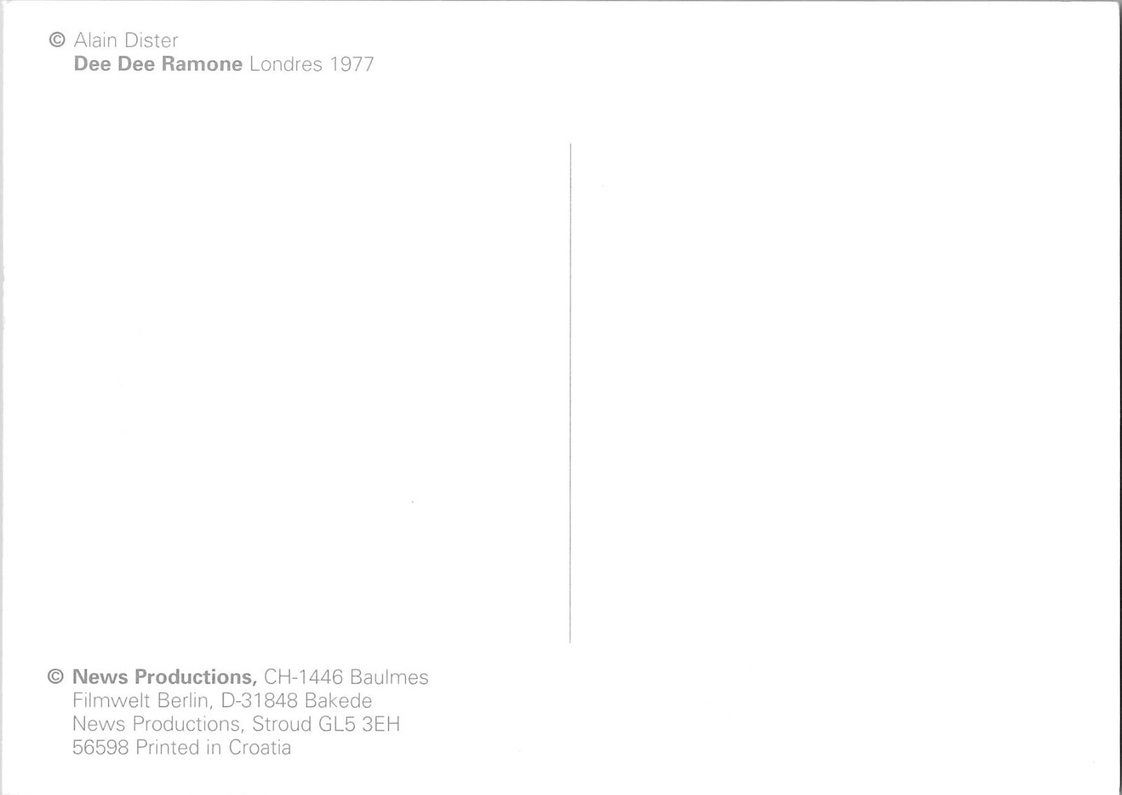 Dee Dee Ramone of The Ramones London Studio 1977 Fender Twin Reverb Amp ...