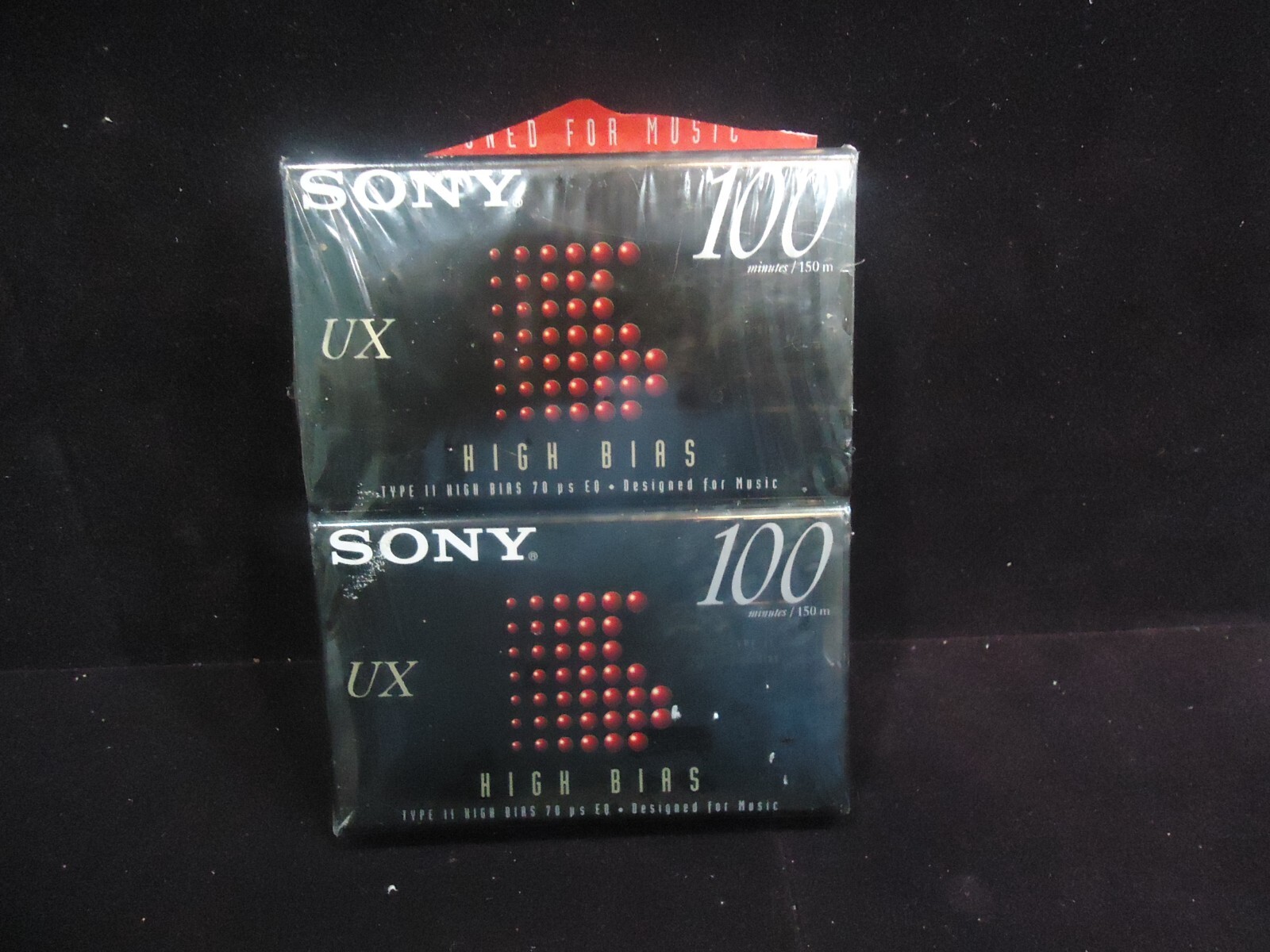 (2) SONY Blank Cassette Tape UX 100 min High Bias Type II C-100UXB NEW ...