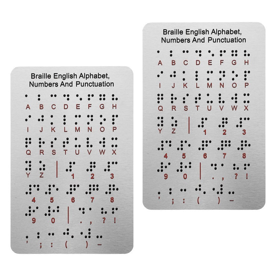 2pcs Braille Alphabet Board: Raised Dots Letters Numbers Education Tool ...
