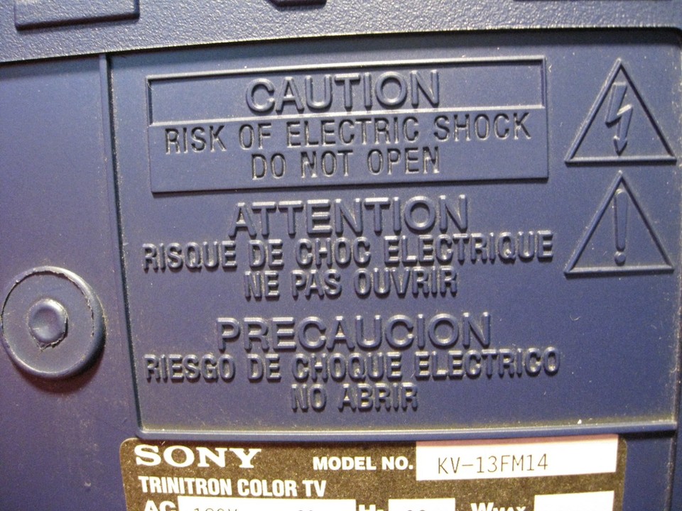 Sony Trinitron KV-13FM14 13 Flat Tube CRT TV Navy Blue No Remote ...