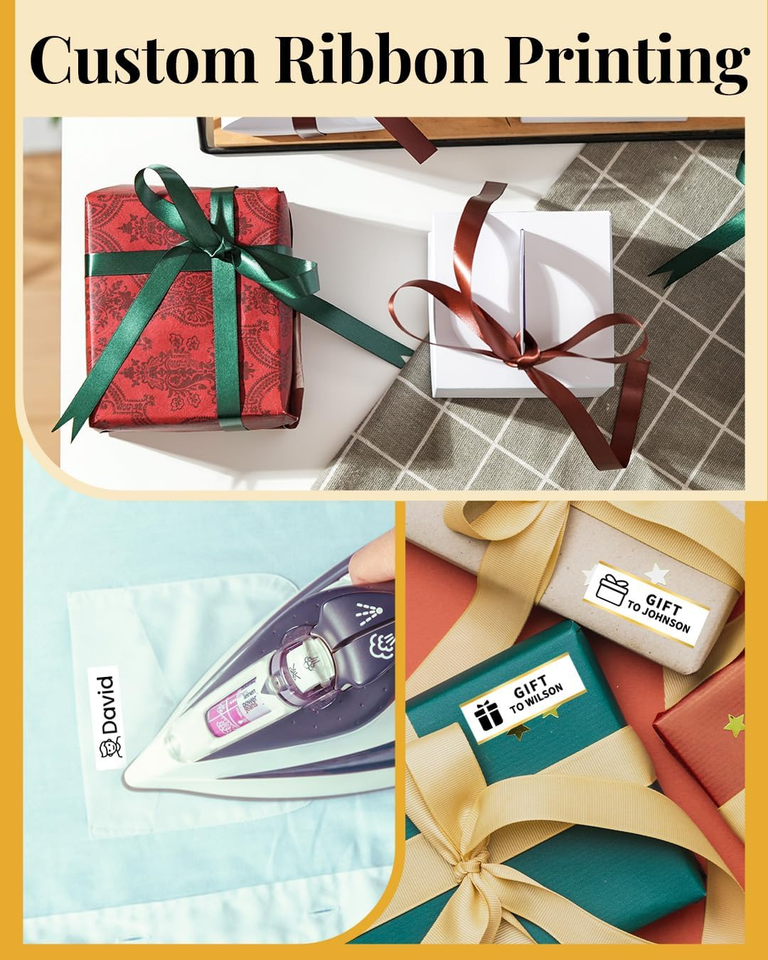 P15 Ribbon Printer, Rich Text/Icon Custom Ribbons Mini Bluetooth ...