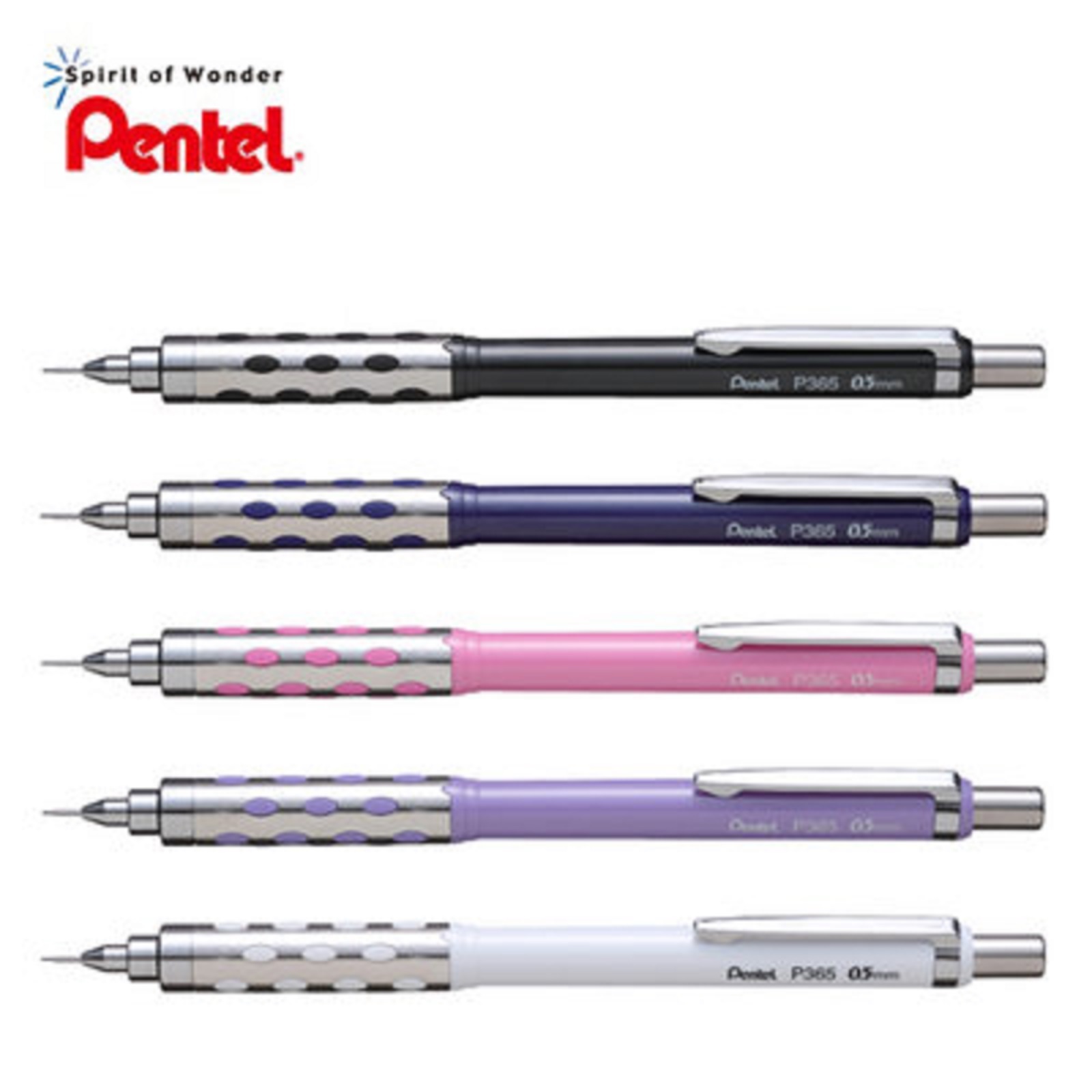 Pentel Mechanical Pencil P365 0.5mm Japan Eraser Gift Rubber Grip ...