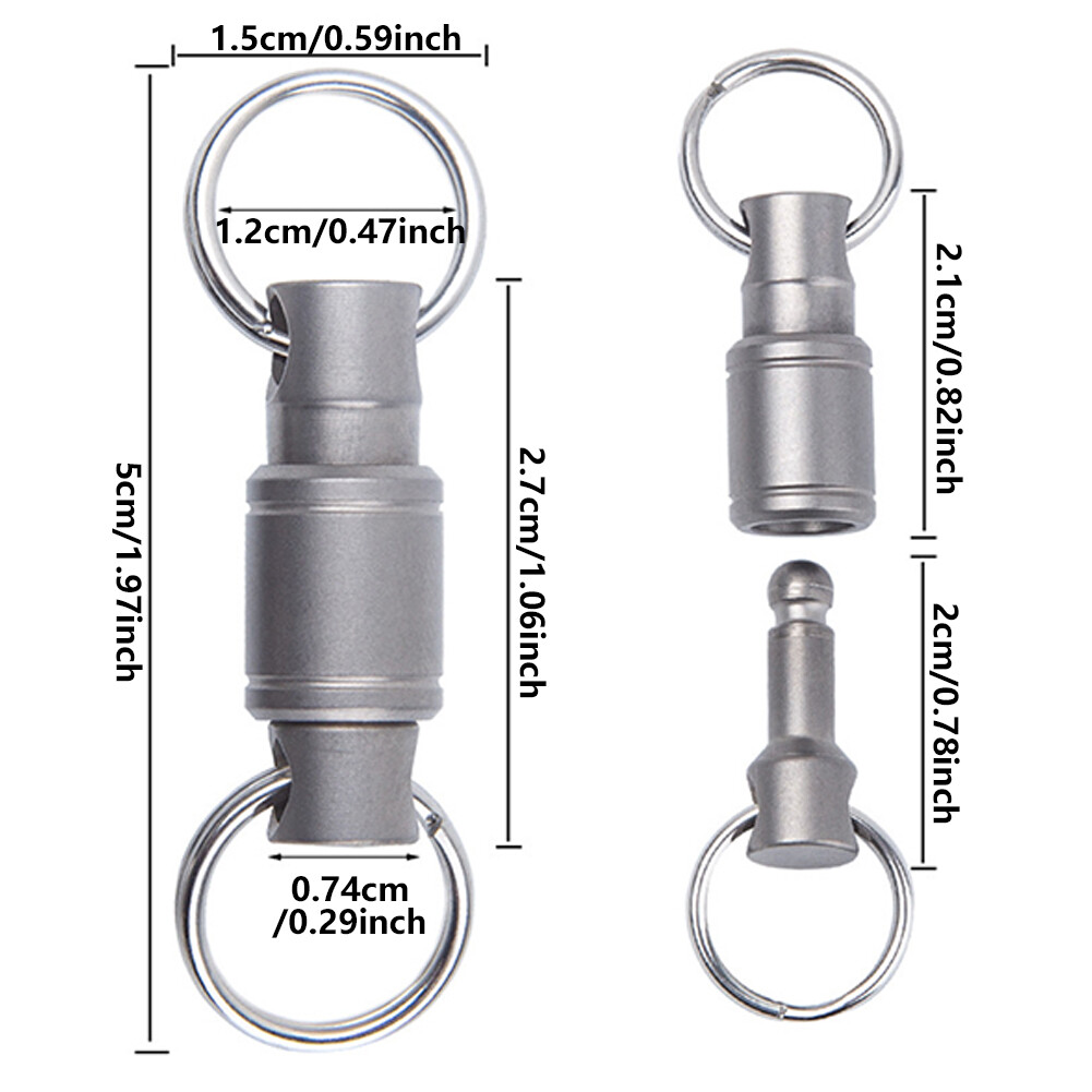 Universal For Bag Fastener Titanium Keychain Secure Quick Release Purse ...