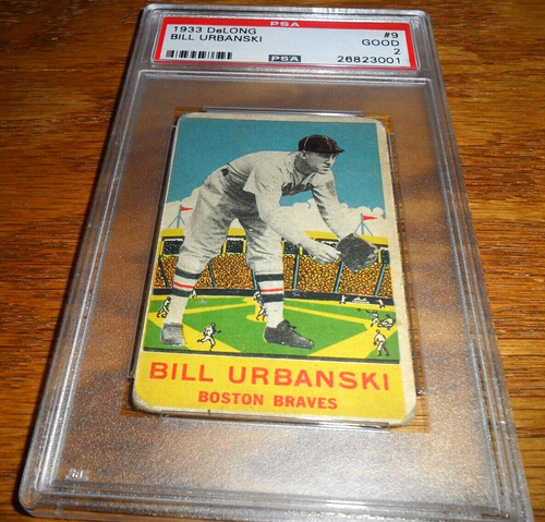 ⚾ 1933 DeLong Gum R333 #9 Bill Urbanski BOSTON BRAVES PSA 2 ⚾ | eBay