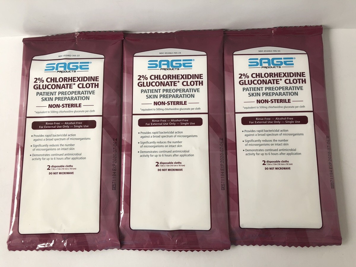 Cloth Instructions Stryker~Sage~2% Chlorhexidine Gluconate Pre Op Skin ...