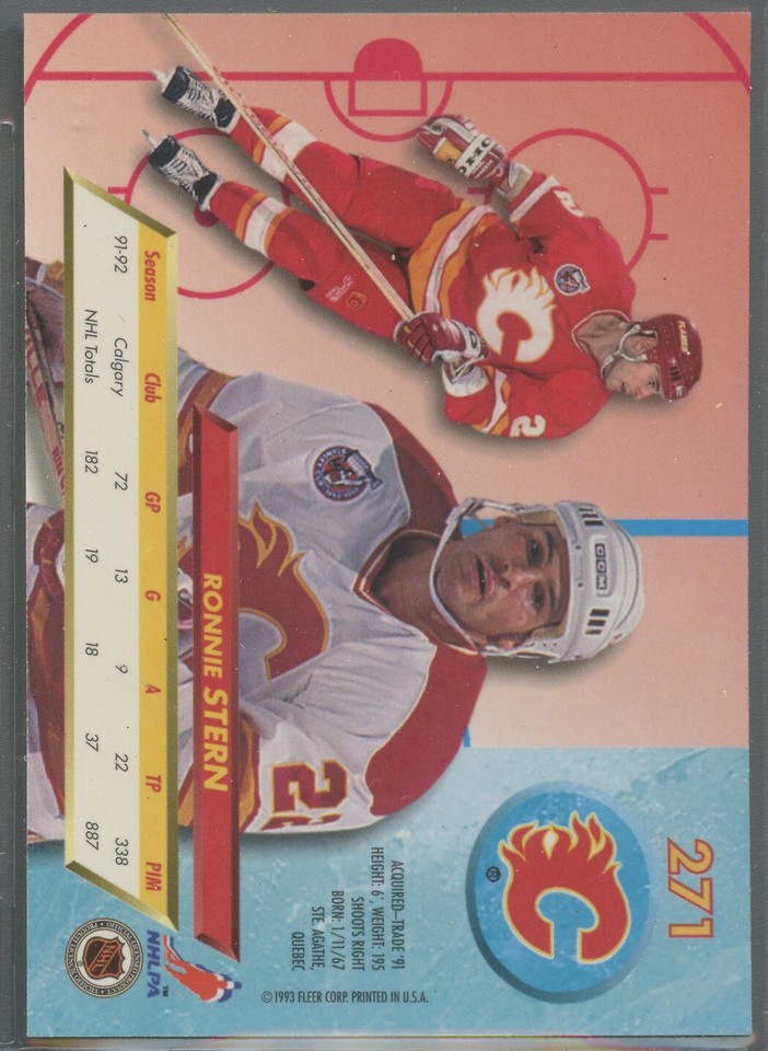 1992-93 Fleer Ultra #271 Ronnie Stern Calgary Flames | eBay