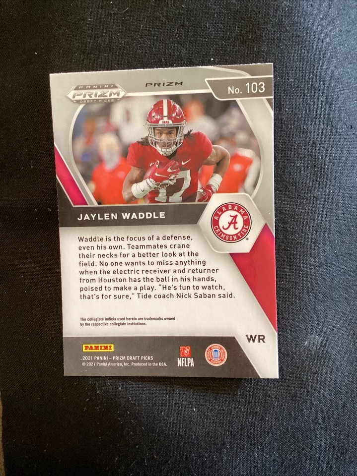 JAYLEN WADDLE ROOKIE #103 2021 PANINI PRIZM DRAFT PICKS GREEN PRIZM ...