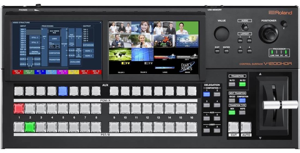 ROLAND V-1200HDR video mixer,control surface, studio,tv,stage ...